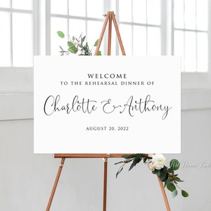 Modern Rehearsal Dinner Welcome Sign Script Welcome Sign - Etsy
