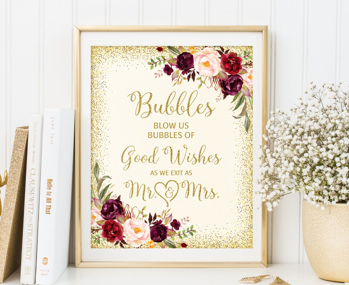 Bubbles Wedding Sign Blow Us Bubbles of Good Wishes Wedding - Etsy