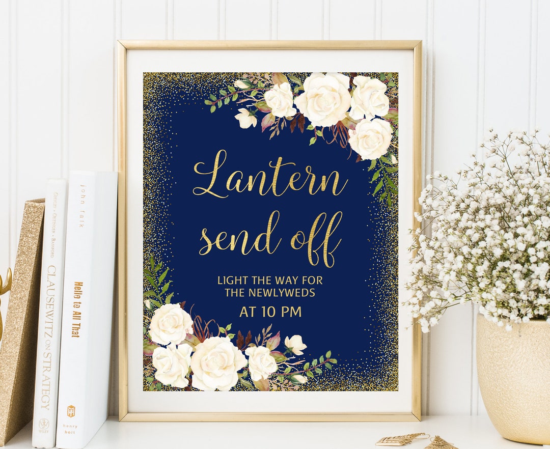 Lantern Send off Sign, Navy Wedding Send off Sign, Lantern Sign ...