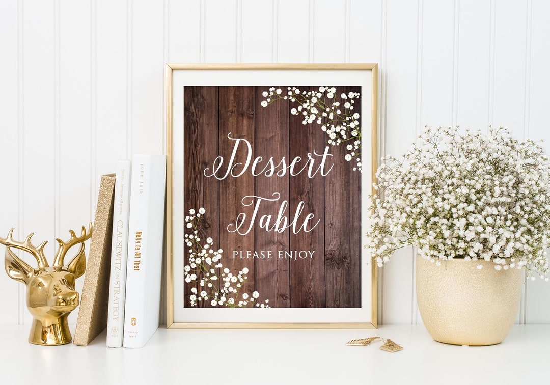 Dessert Table Sign, Wedding Dessert Sign, Please Enjoy, Rustic Baby’s ...