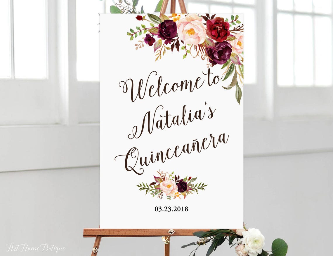 Quinceañera Welcome Sign Quinceañera Sign Large Welcome - Etsy