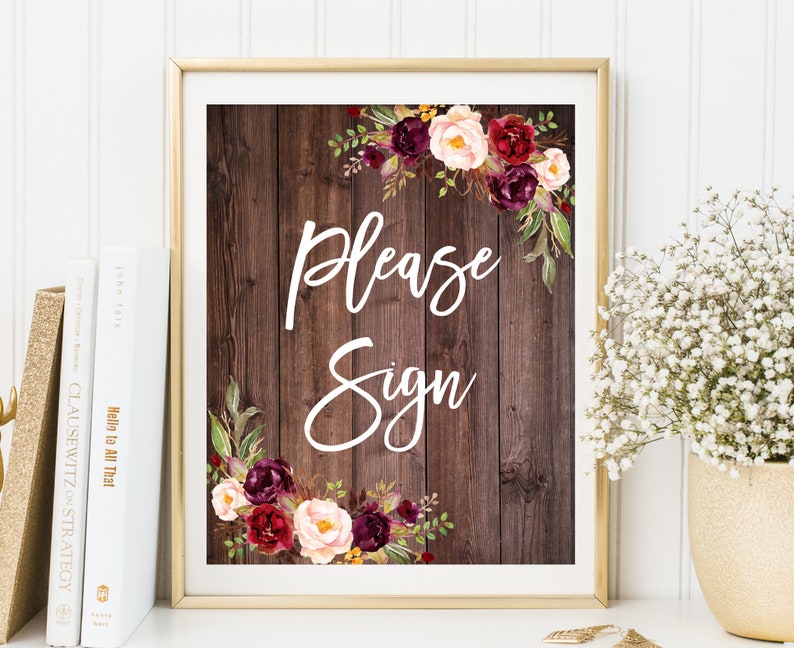Please Sign, Wedding Please Sign Printable, Alternate Guest Book Sign ...
