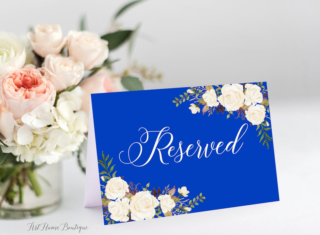 Royal Blue Wedding Reserved Sign, Wedding Reserved Sign, Reserved ...
