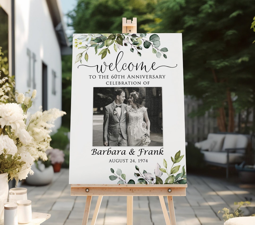 Photo Anniversary Welcome Sign 60th Anniversary Welcome Sign, 60th ...