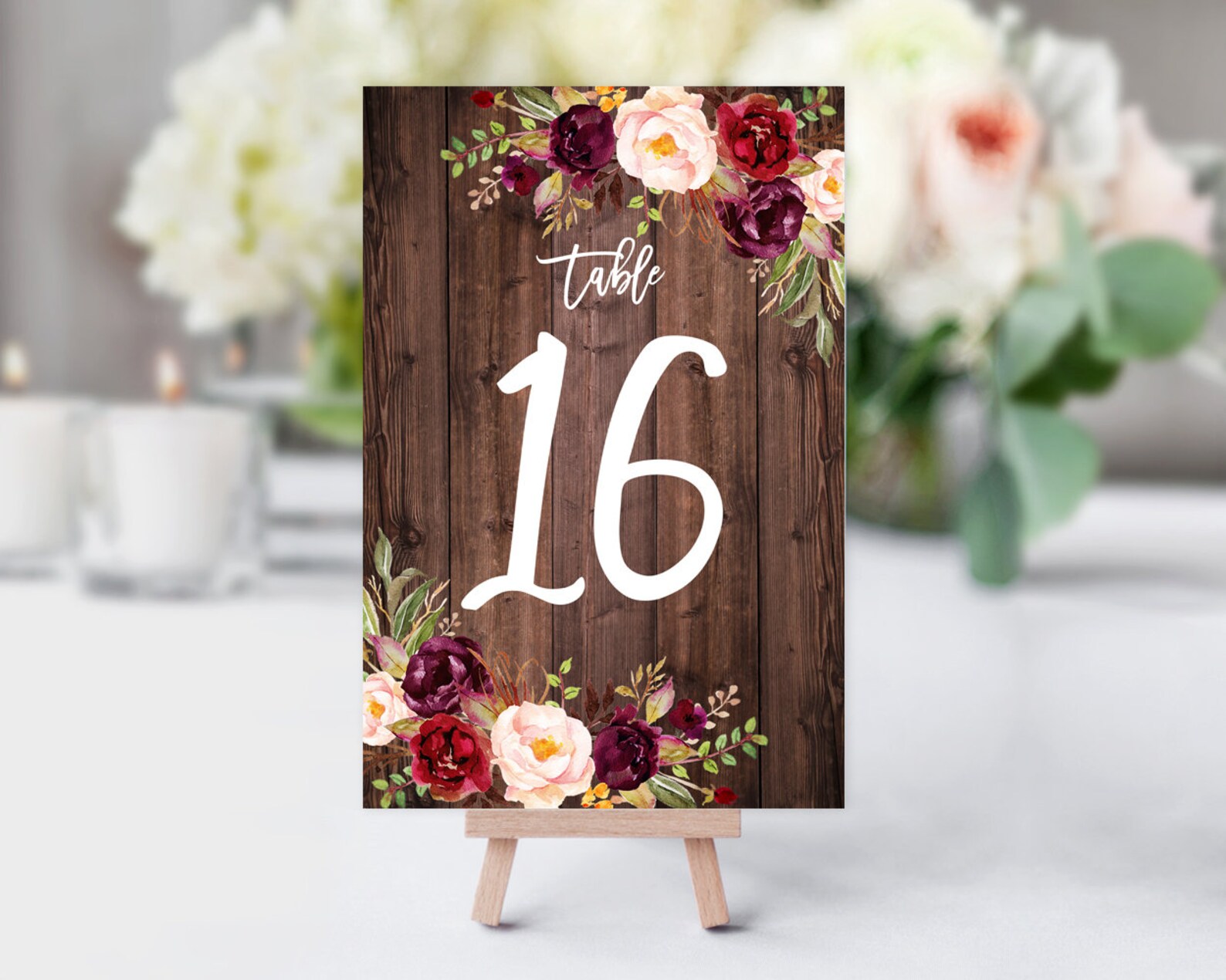 Wedding Table Numbers Floral Table Numbers Birthday Table - Etsy