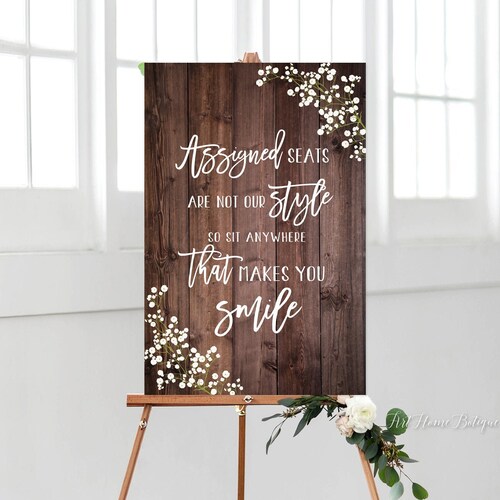 Assigned Seats Sign Assigned Seats Are Not Our Style so Sit - Etsy
