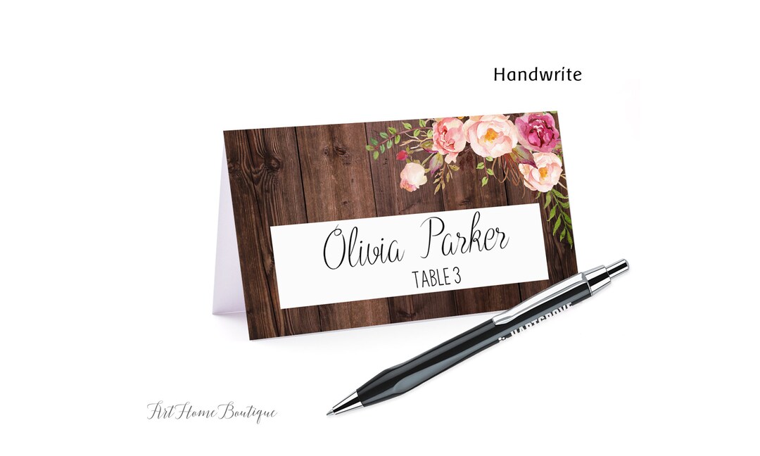 Rustic Place Card, Food Tents, Name Card, Seating Card, Instant ...