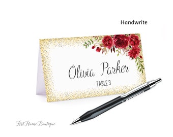 Red Place Cards | Etsy