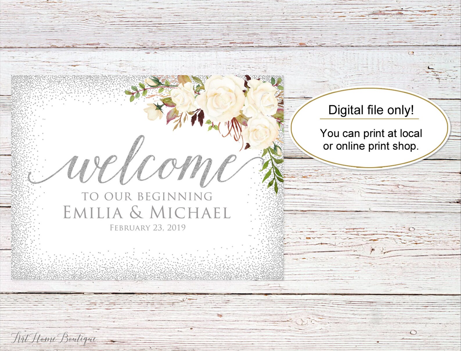 Winter Welcome to Our Beginning Sign Silver Welcome Wedding | Etsy