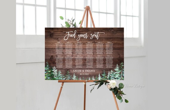 Forest Wedding Seating Chart Rustic Wedding Seating Plan | Etsy