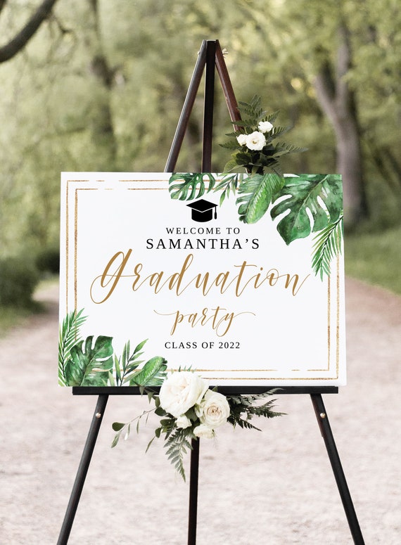 Geometric Graduation Welcome Sign Tropical Graduation Party | Etsy