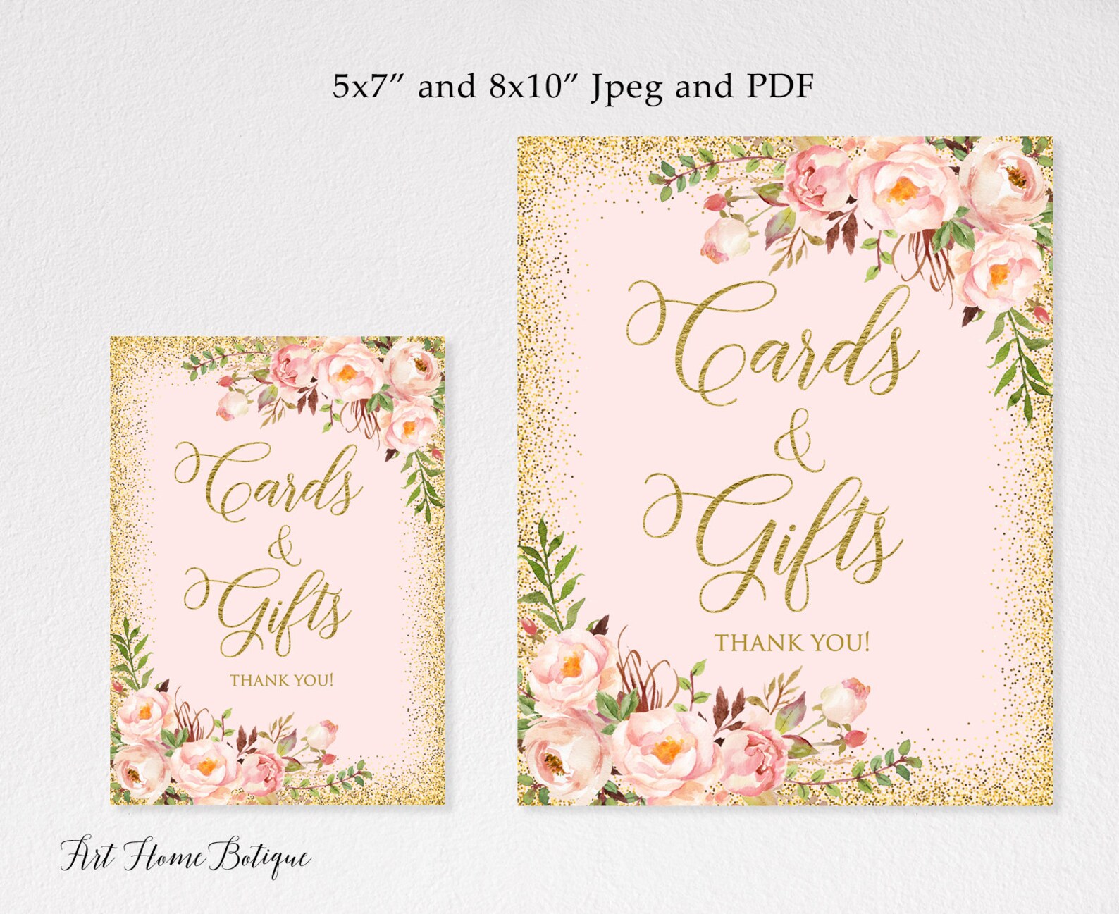 Cards and Gifts Sign Gift Table Sign Floral Printable Sign | Etsy