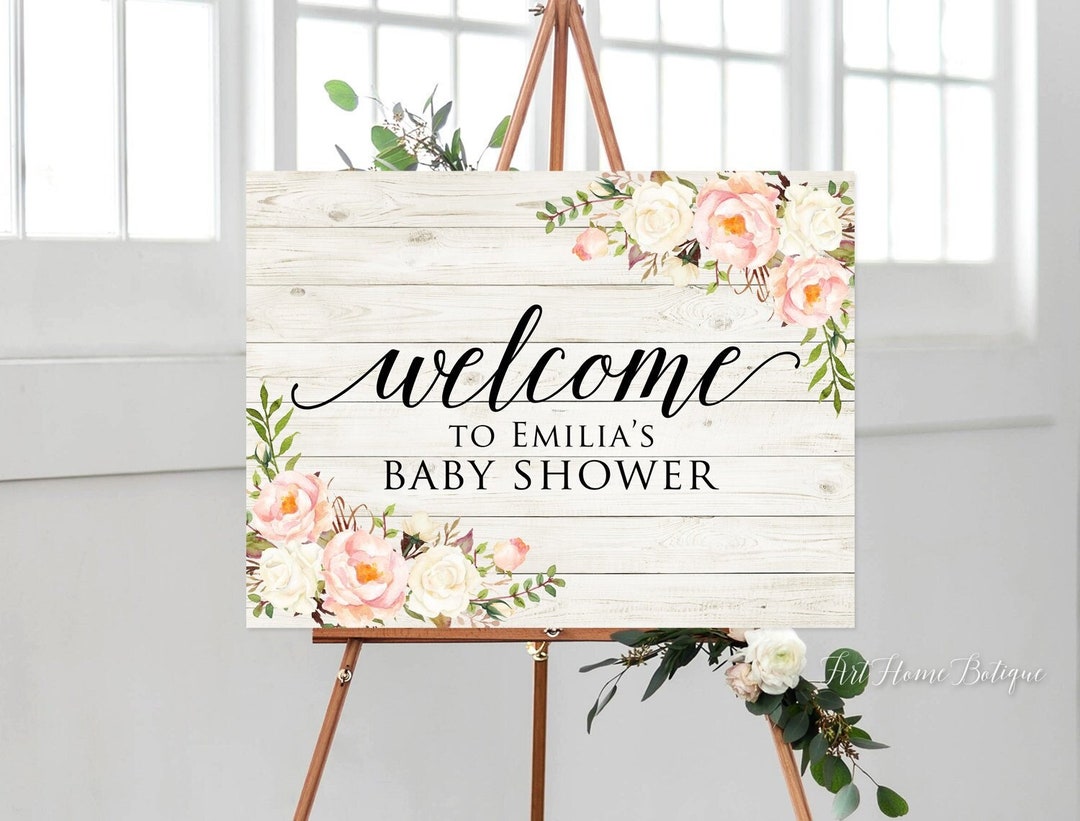Rustic Baby Shower Welcome Sign, Welcome to Baby Shower Sign, Large ...