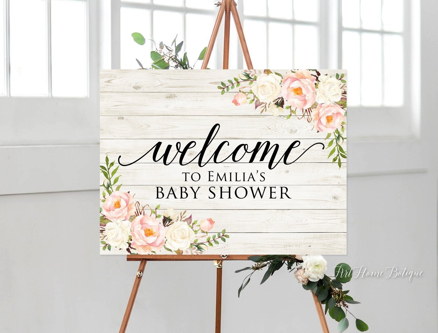 Rustic Baby Shower Welcome Sign, Welcome to Baby Shower Sign, Large ...