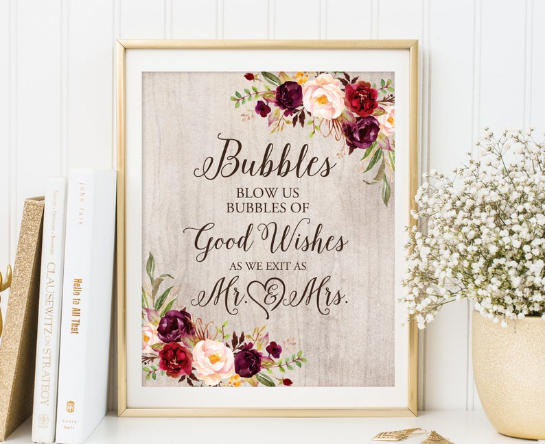 Bubbles Wedding Sign Blow Us Bubbles of Good Wishes Wedding | Etsy