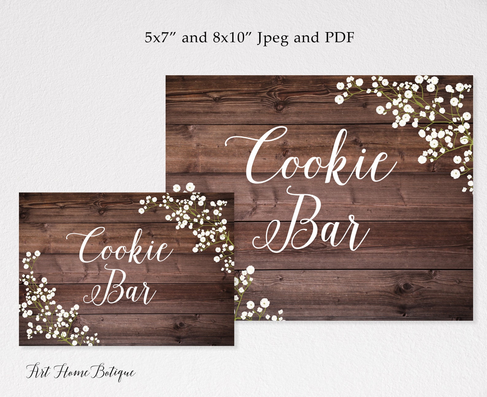 Rustic Cookie Bar Sign Cookie Sign Dessert Table Sign Favor | Etsy