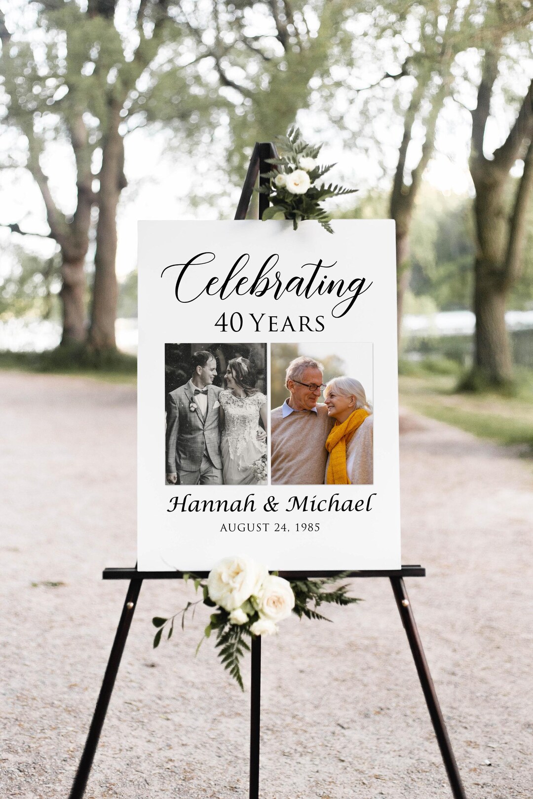 Photo Anniversary Welcome Sign, Celebrating 40 Years, 40th Wedding ...