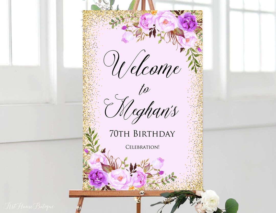 Birthday Welcome Sign, Any Age, Welcome to Birthday Sign, Large Welcome ...