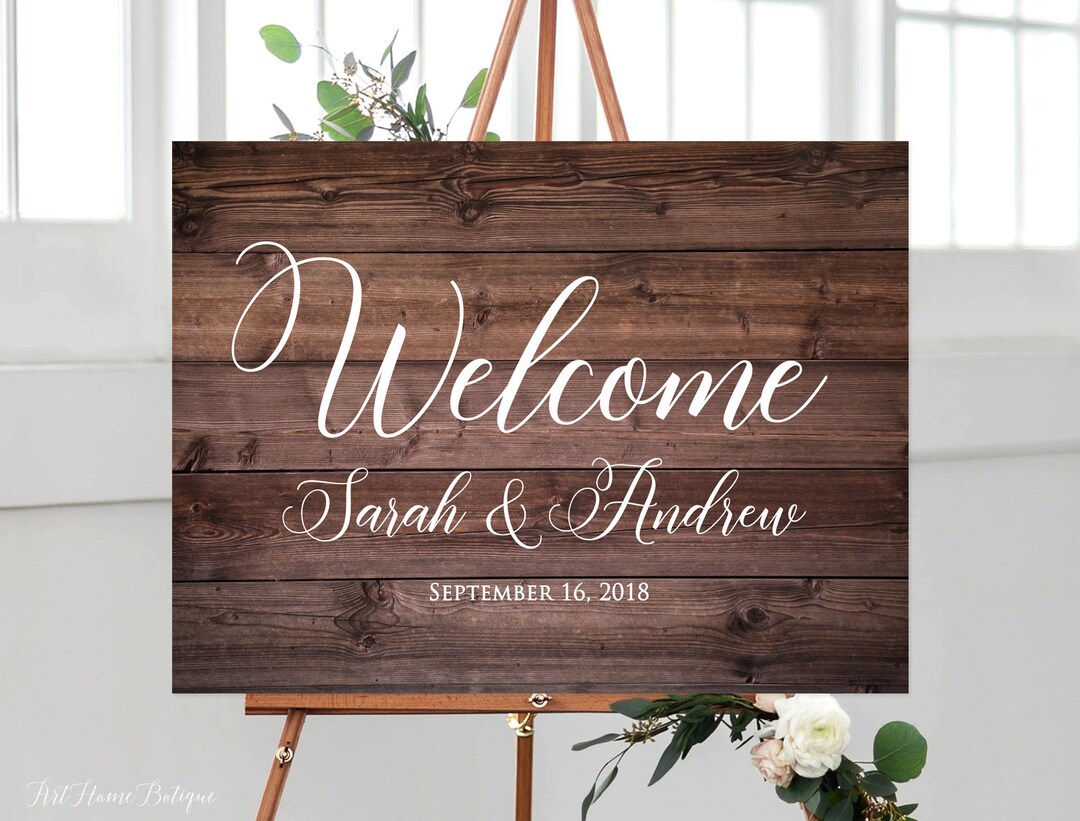 Rustic Welcome Wedding Sign, Country Welcome Sign, Landscape Wedding ...