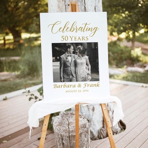 Celebrating 50 Years, Photo Anniversary Welcome Sign, 50th Anniversary ...