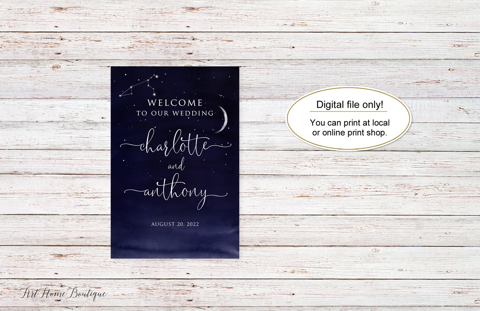 Starry Night Wedding Welcome Sign Navy Wedding Welcome Sign - Etsy