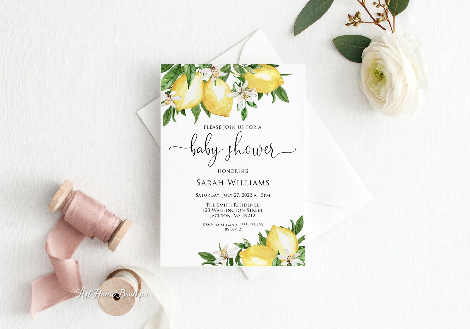 Lemon Baby Shower Invitation Citrus Baby Shower Invitation - Etsy