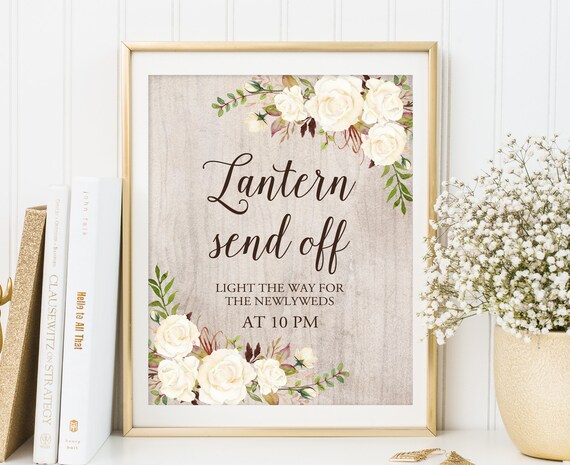 Lantern Send off Sign Rustic Wedding Send off Sign Lantern | Etsy