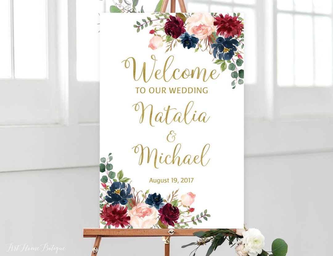Welcome Wedding Sign, Welcome Wedding Sign, Welcome to Our Wedding Sign ...