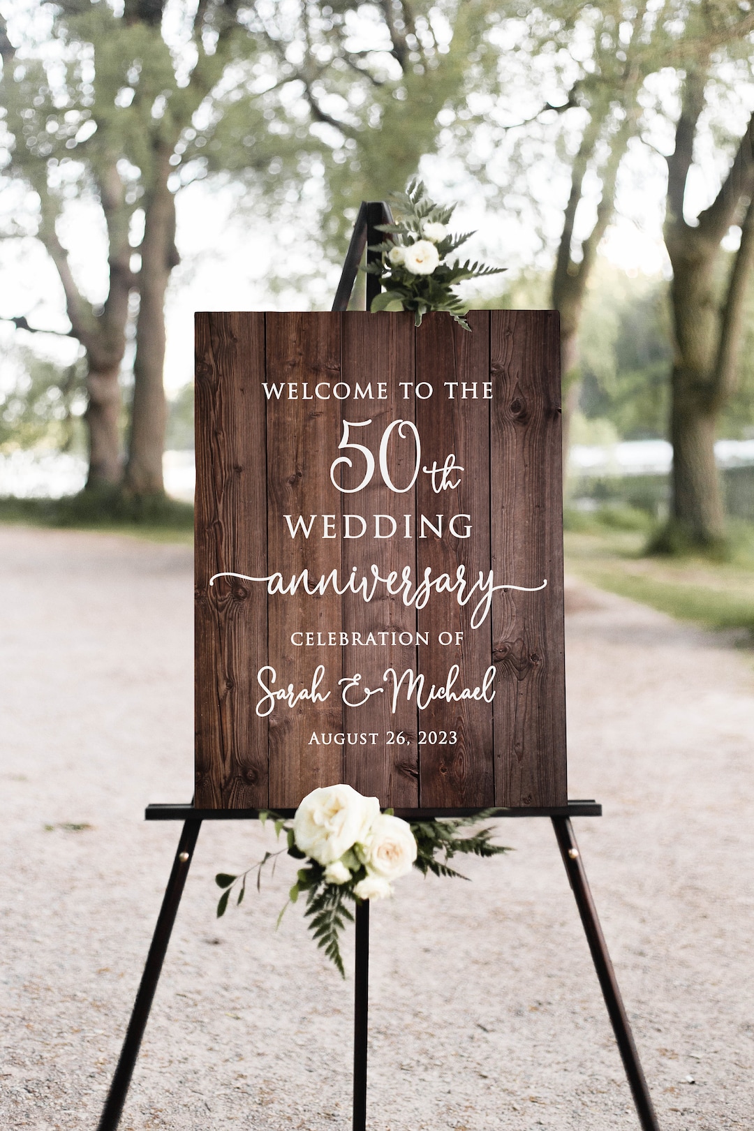 Rustic Anniversary Welcome Sign, Country Wedding Anniversary Sign, 50th ...