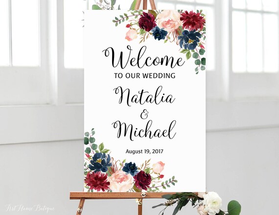 Welcome Wedding Sign Welcome Wedding Sign Welcome to Our | Etsy
