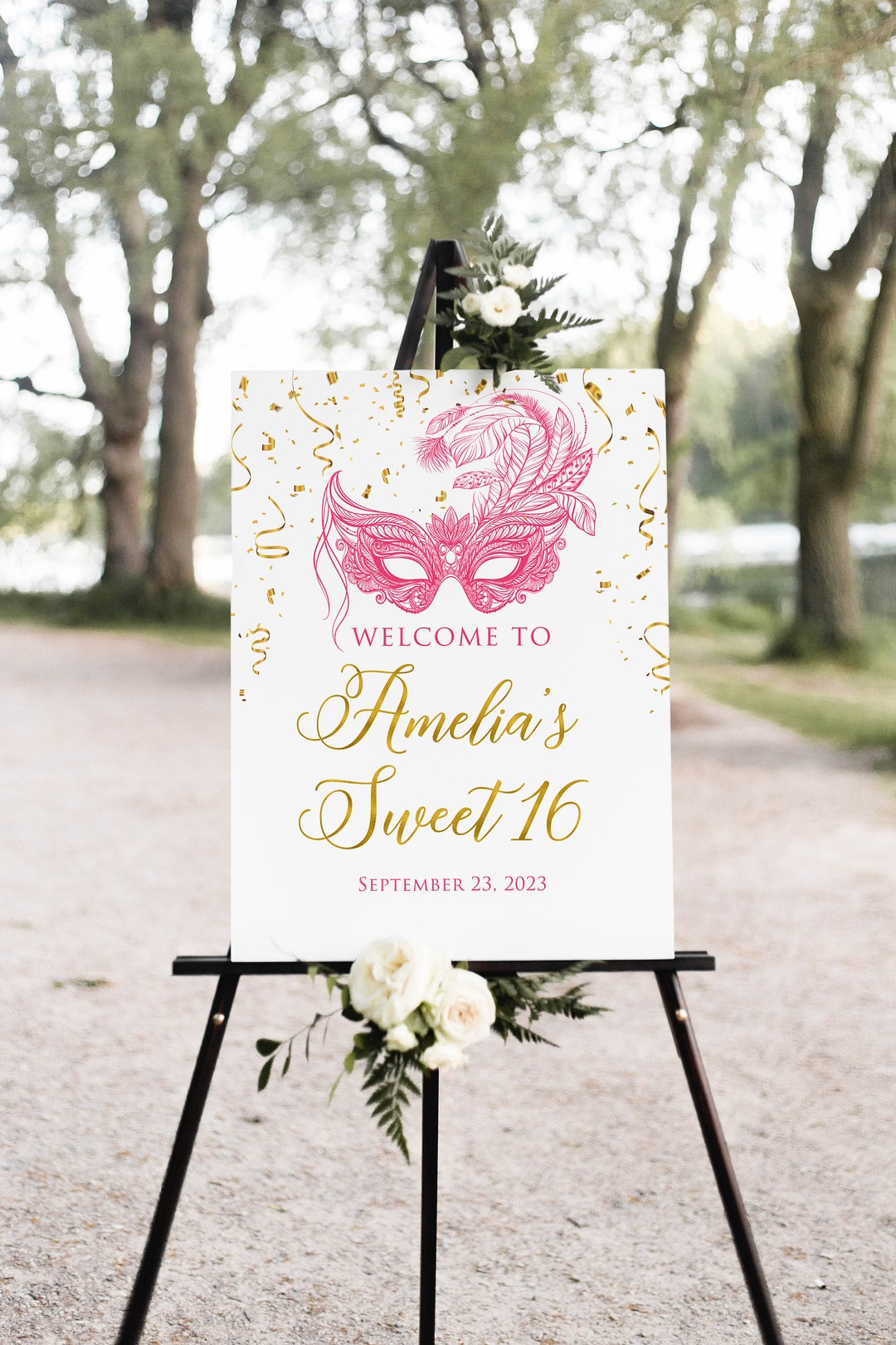Masquerade Party Welcome Sign, Sweet 16 Welcome Sign, Masquerade ...