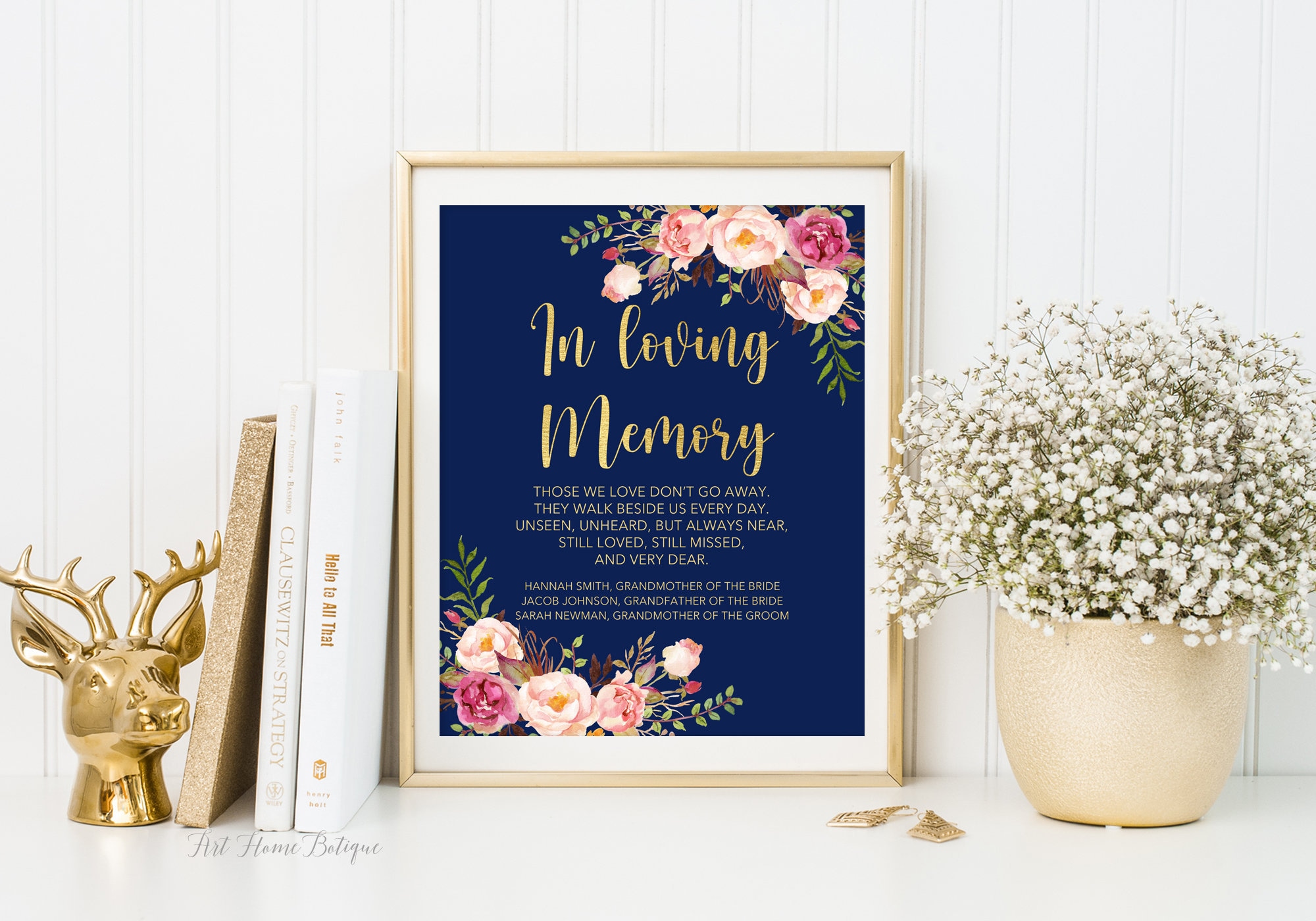 In Loving Memory Wedding Sign, Memorial Wedding Sign, Navy Wedding ...