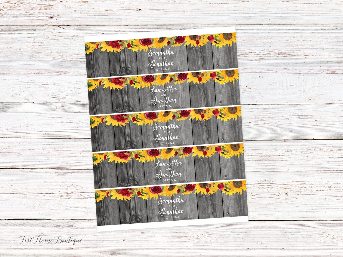 Rustic Water Bottle Labels, Fall Wedding Water Bottle Labels ...