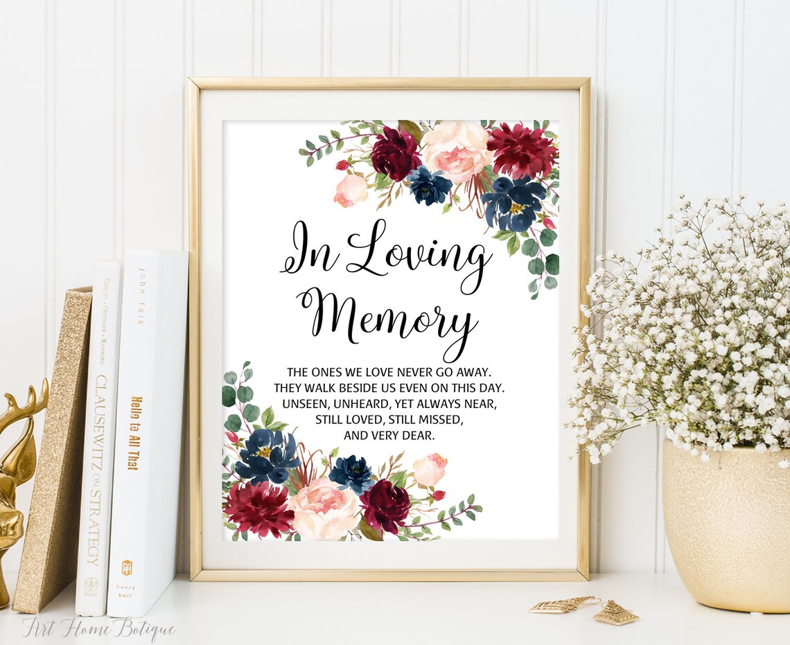 In Loving Memory Wedding Sign Memorial Table Sign the Ones - Etsy