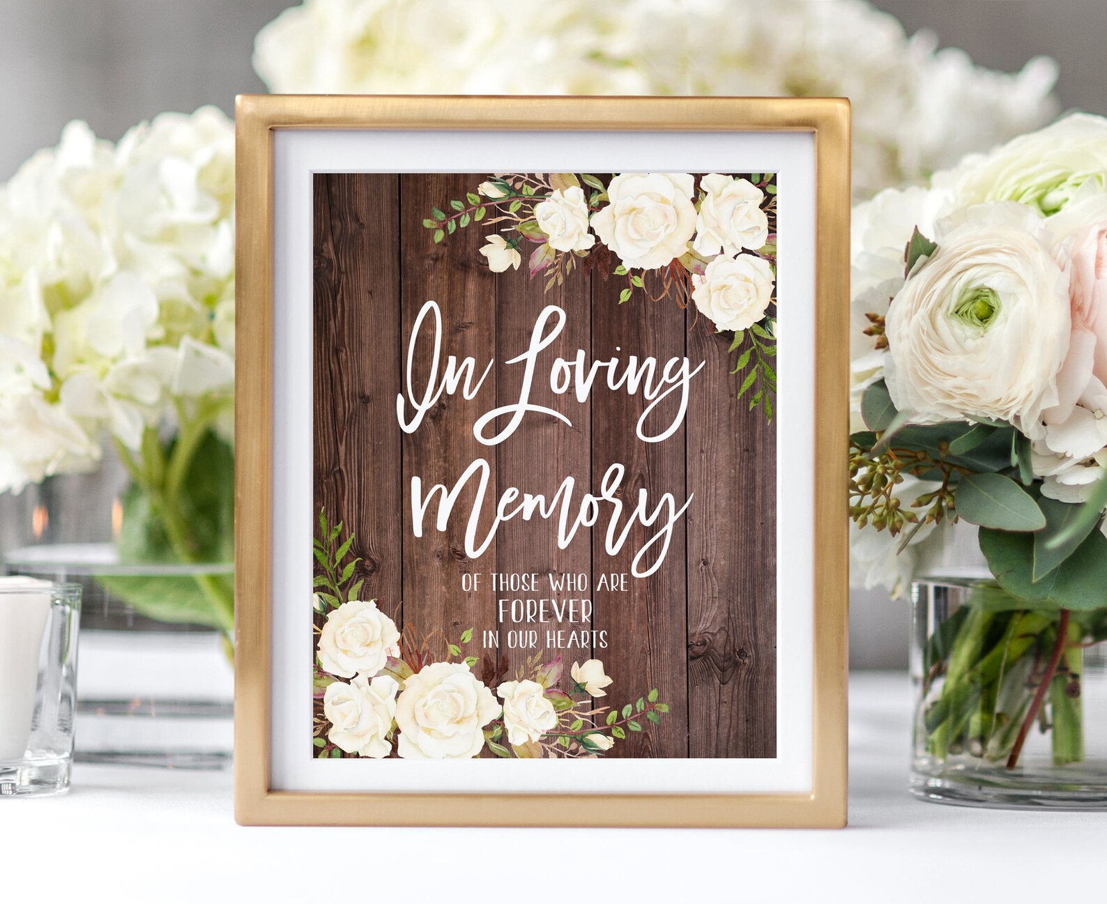 In Loving Memory Wedding Sign, Memorial Table Sign, Floral Wedding Sign ...