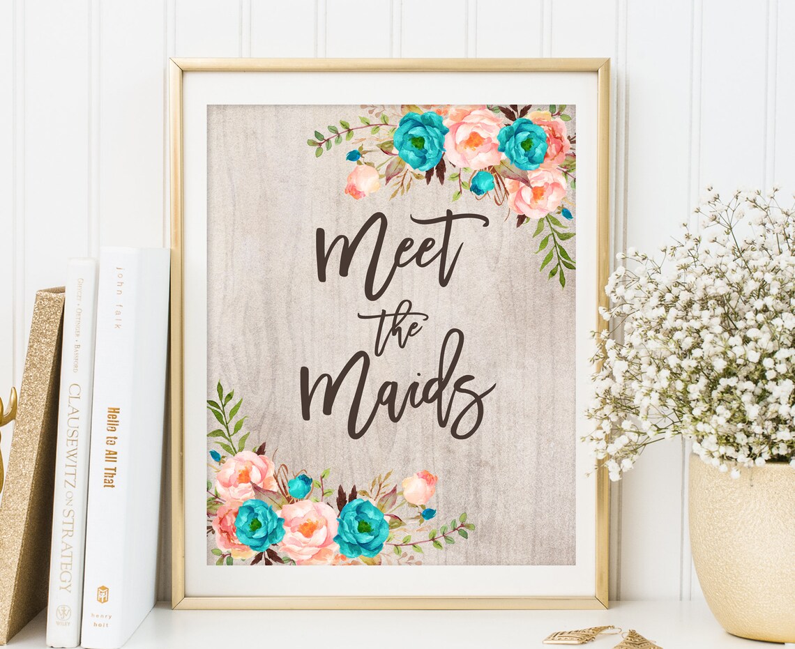 Rustic Meet the Maids Sign Meet the Bridesmaids Sign Maids - Etsy