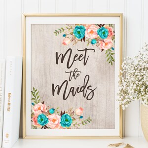 Rustic Meet the Maids Sign, Meet the Bridesmaids Sign, Maids Wedding ...
