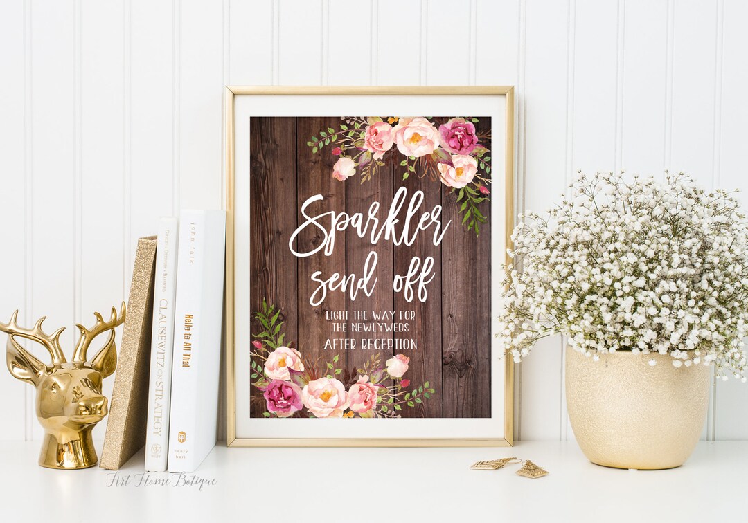Sparkler Send off Sign, Rustic Sparkler Send off Wedding Sign, Sparkler ...