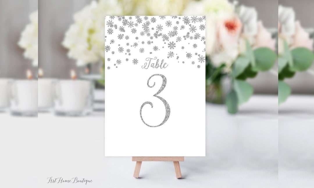 Winter Table Numbers, Snowflake Table Numbers, Wedding Table Numbers ...