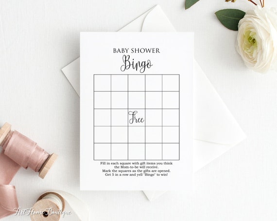 Baby Shower Bingo Game Classic Baby Shower Games Instant | Etsy