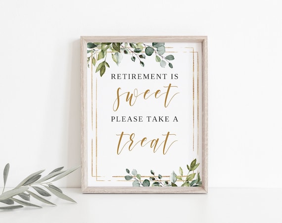 Retirement is Sweet Please Take a Treat Sign Retirement Party | Etsy