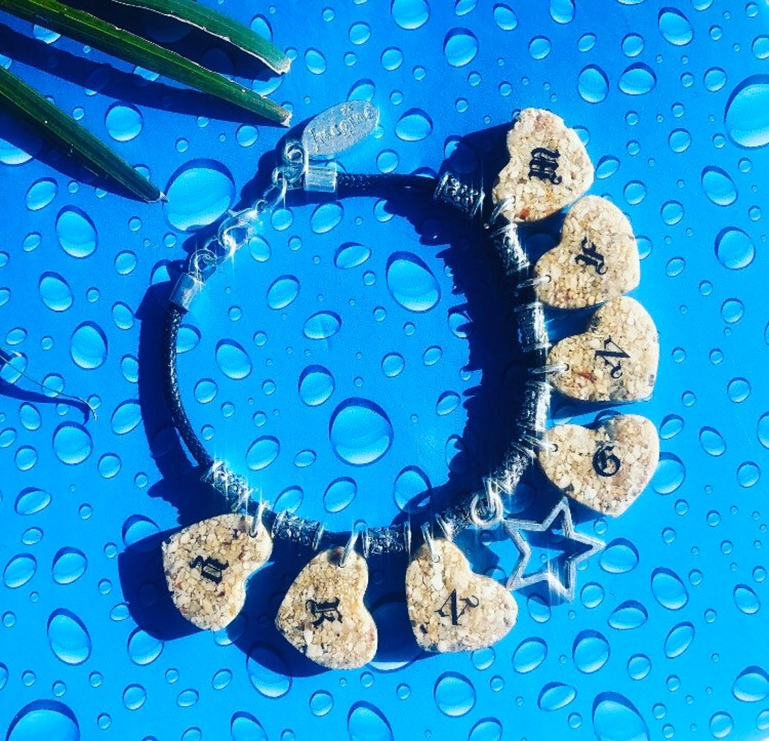 Sand Initials Bracelets, Initials Sand Bracelet, Love Bracelet, Custom ...