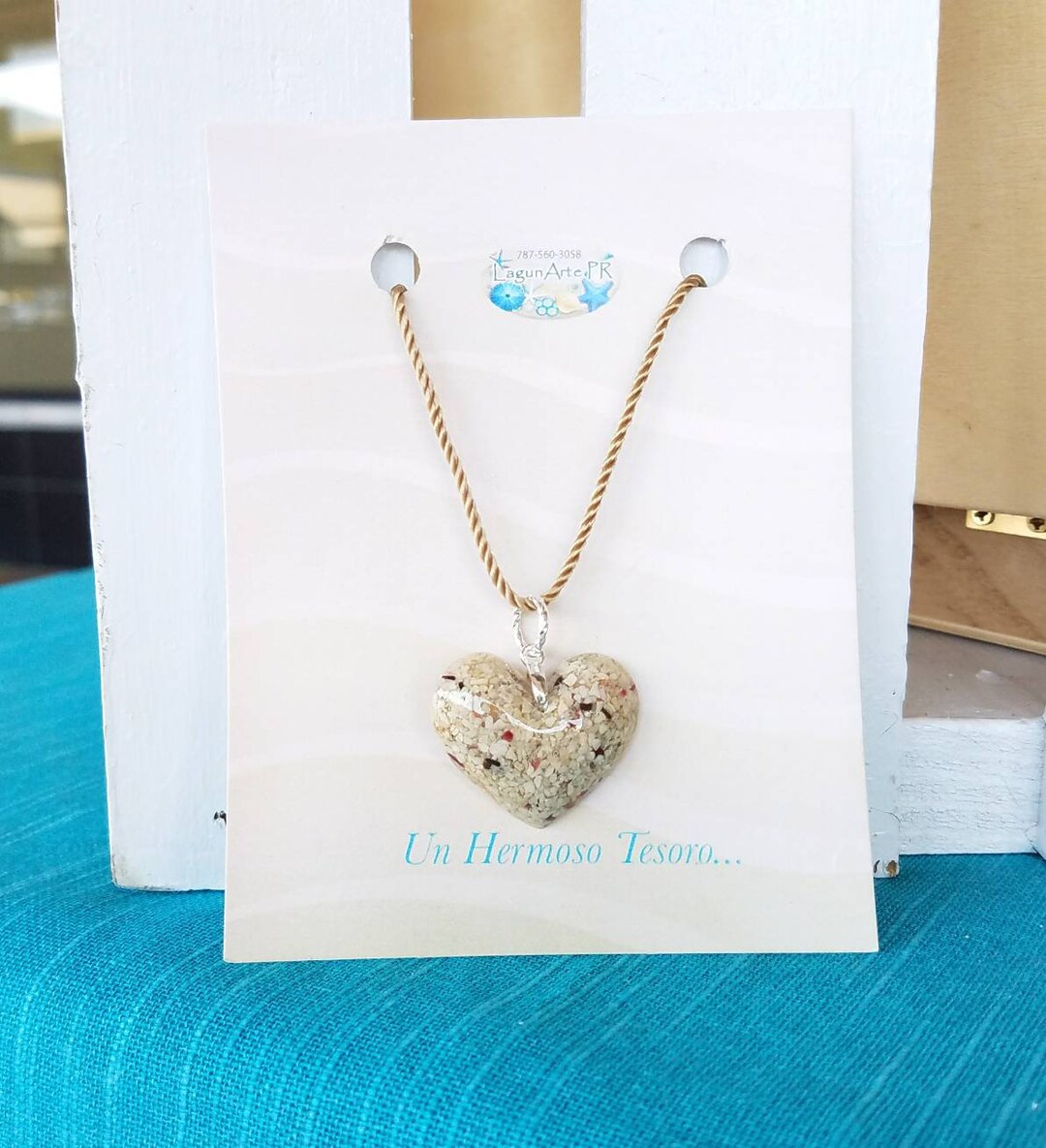 Necklace Heart Sand, Heart Necklace, Beach Lover, Beach Heart, Beach ...