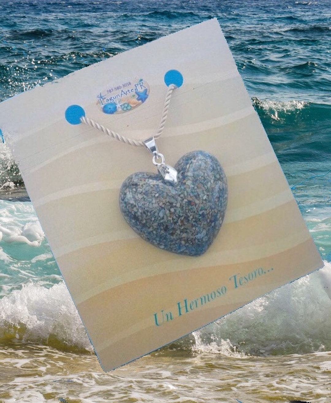 Heart Necklace, Jewerly Beach, Heart Pendant, Heart Beach, Beach Lover ...