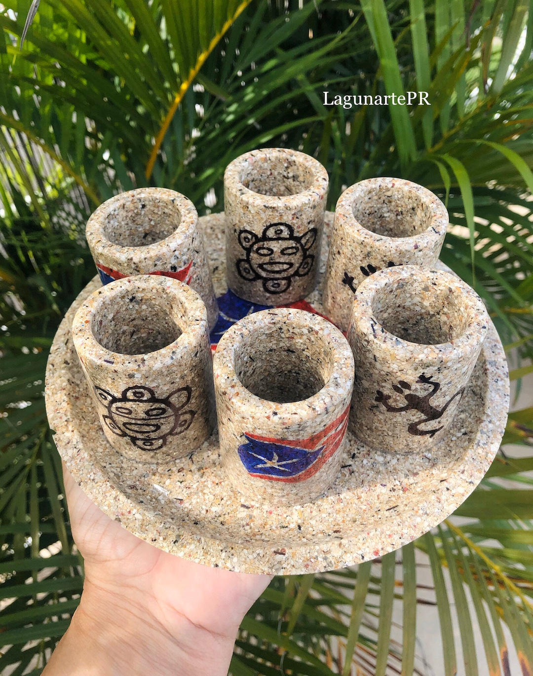 Set Sand Shots and Tray, Puerto Rico Shots, Boricua Gift, Beach Shots ...