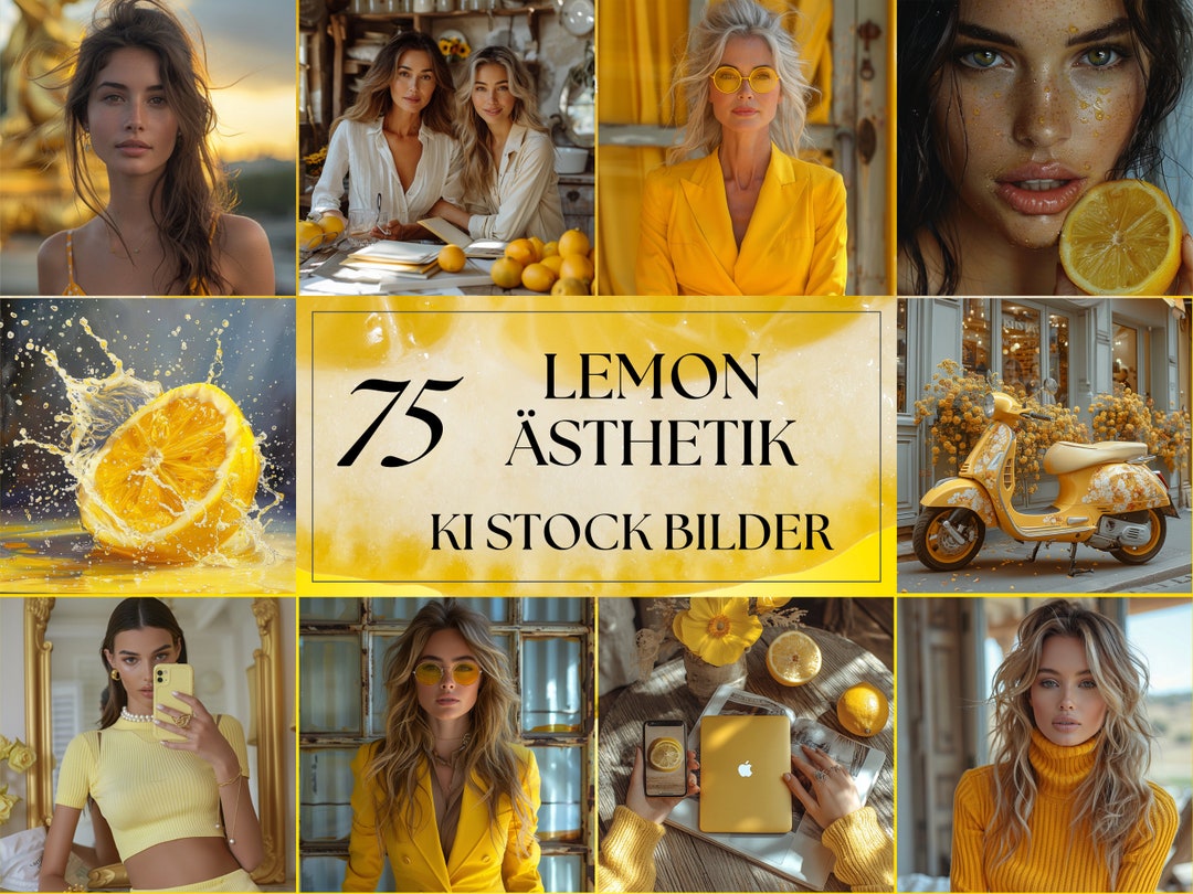75 Lemon Aesthetics Premium AI Stock Photos/mrr/plr/social Media ...