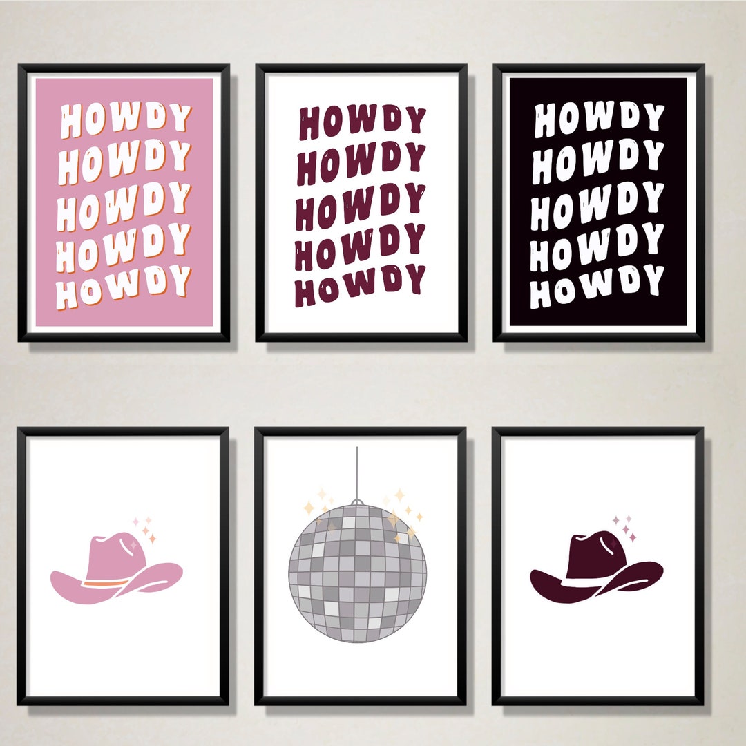Retro Howdy Collection Digital Print Downloads (6 Designs) | Disco ...