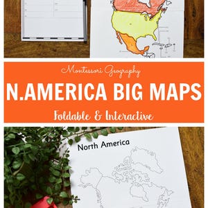 Montessori Maps of North America - BIG Foldable - Etsy