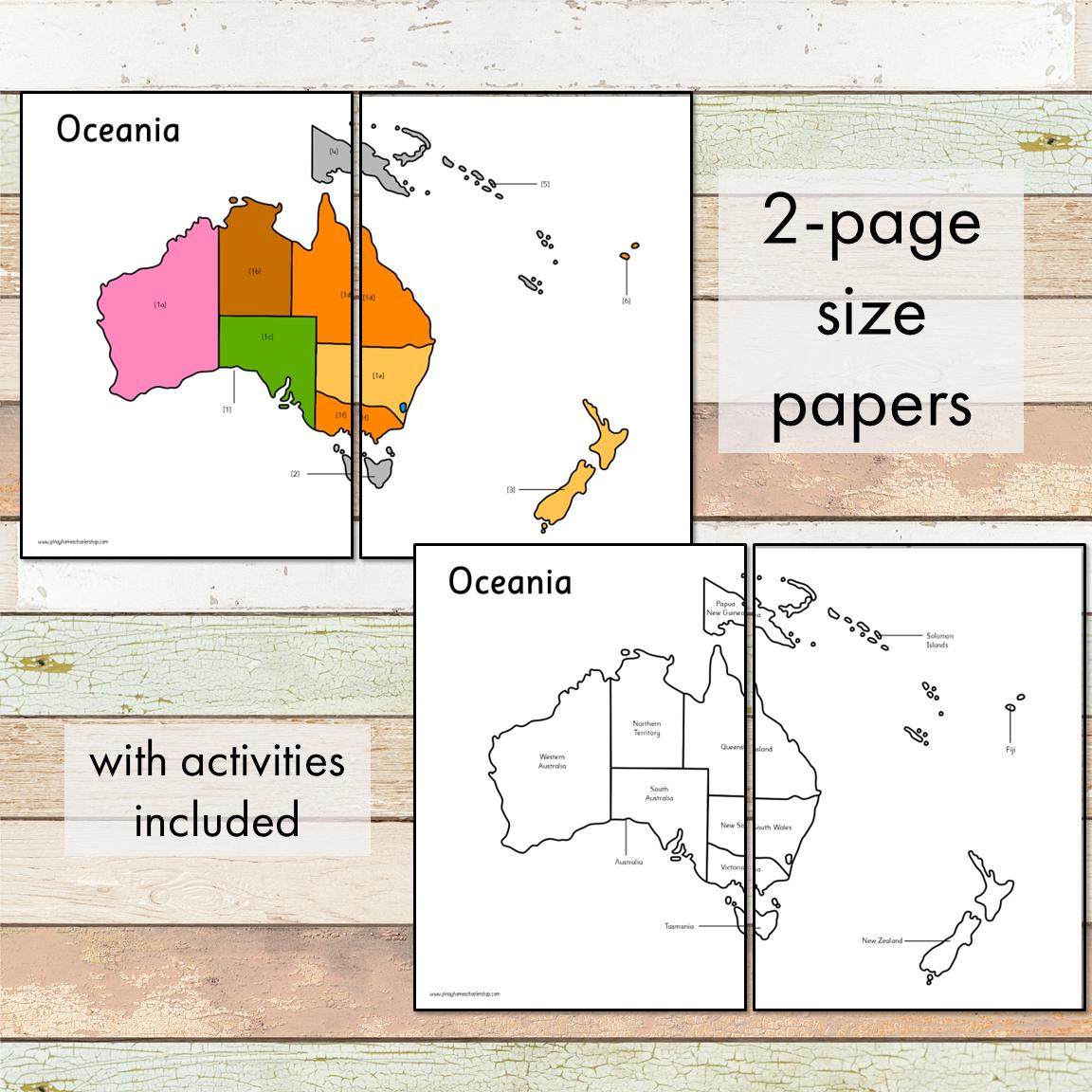 Montessori Maps of Oceania - BIG Foldable - Etsy