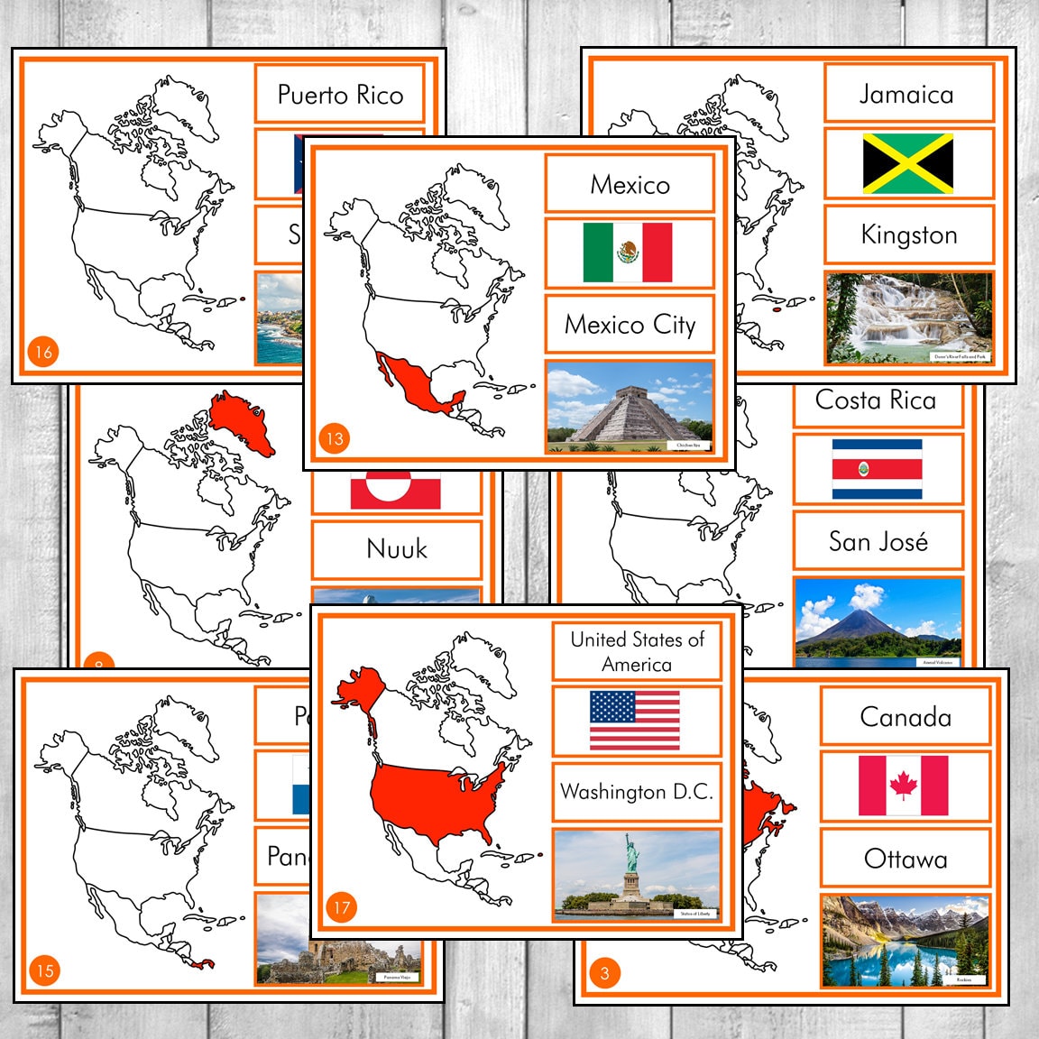 Montessori North America Country Facts Puzzles EDITABLE - Etsy